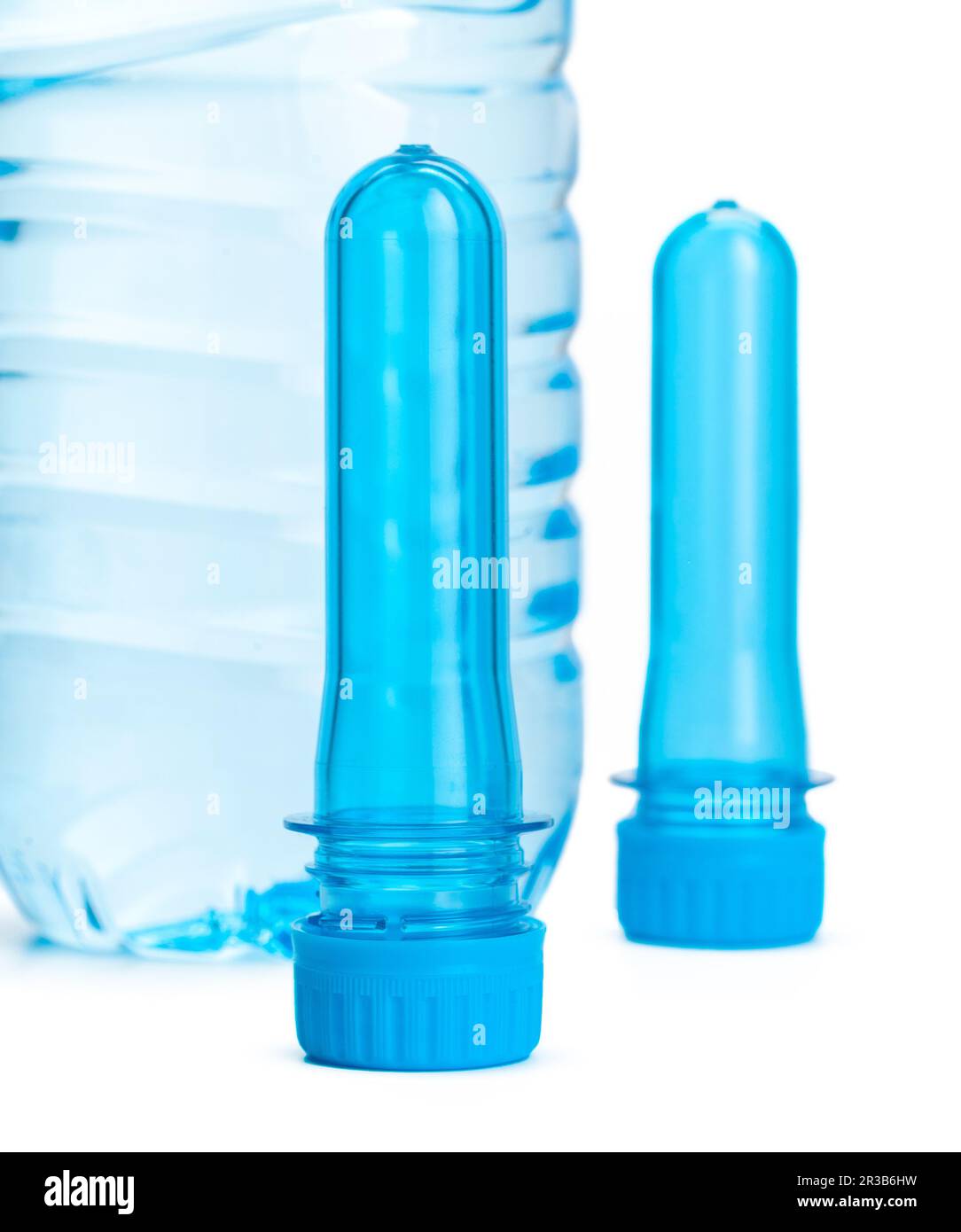 Plastic bottle and PET preform isolated on white background Stock Photo ...