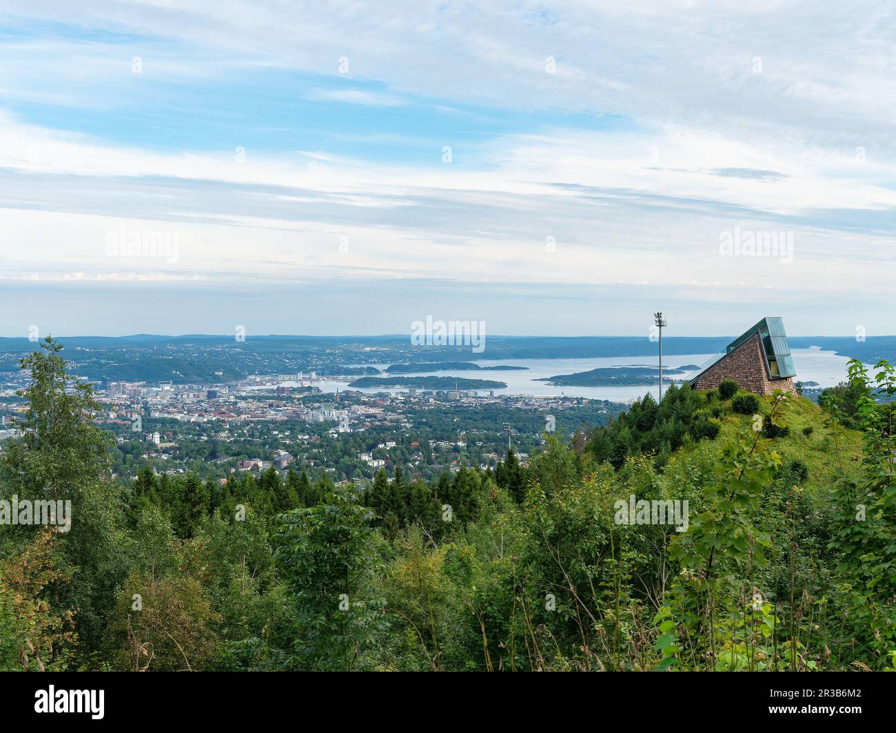 Panorama view of Oslo, the capital Norway seen from Holmekollen with ...