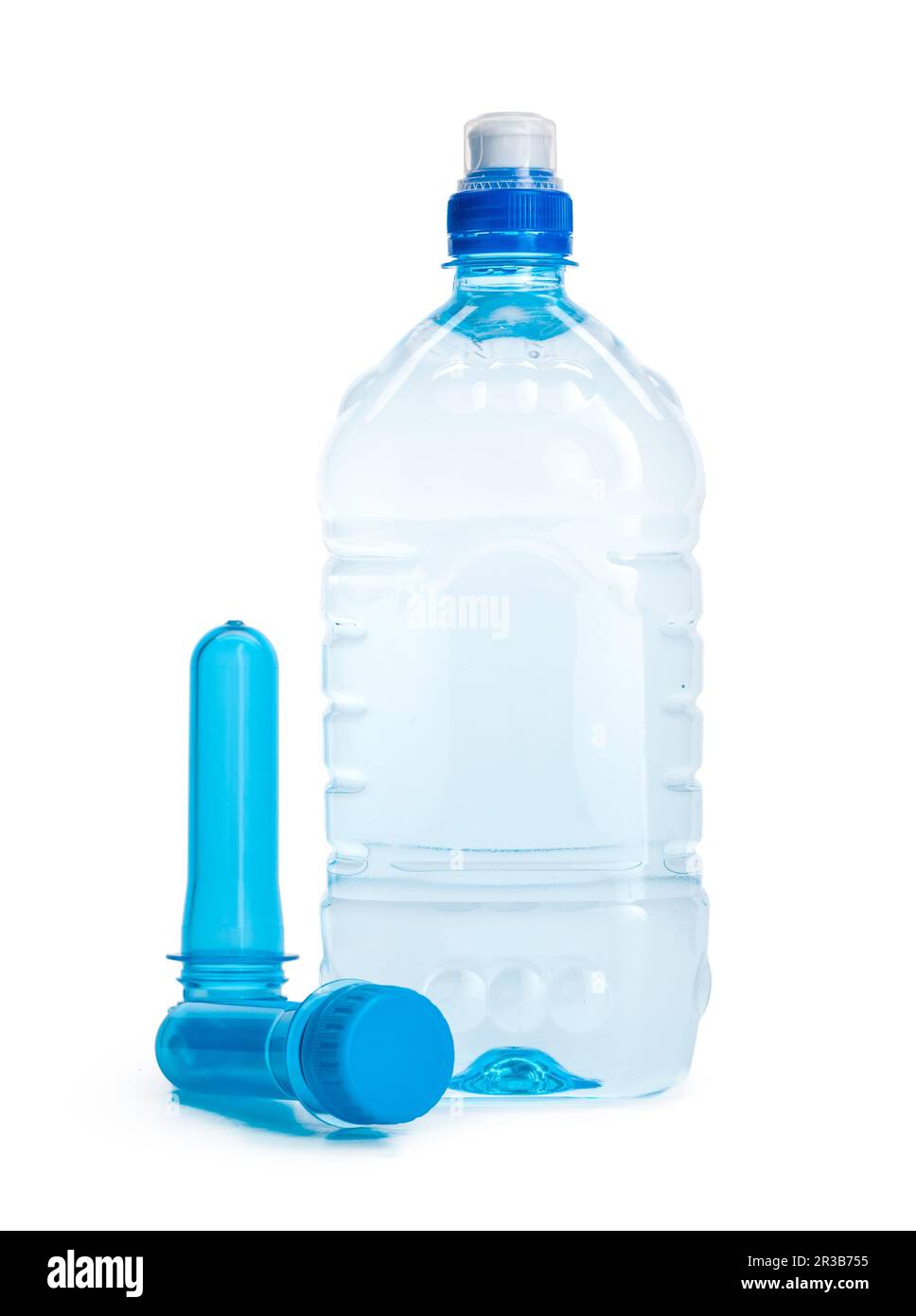 Plastic bottle and PET preform isolated on white background Stock Photo ...