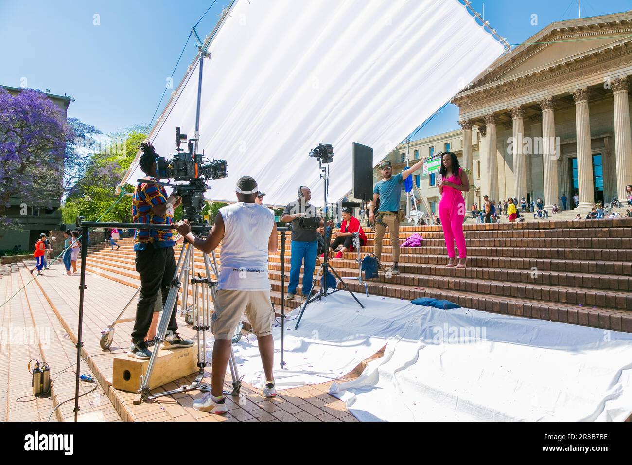 Behind the scenes of a Television advert Film Set on location at a ...