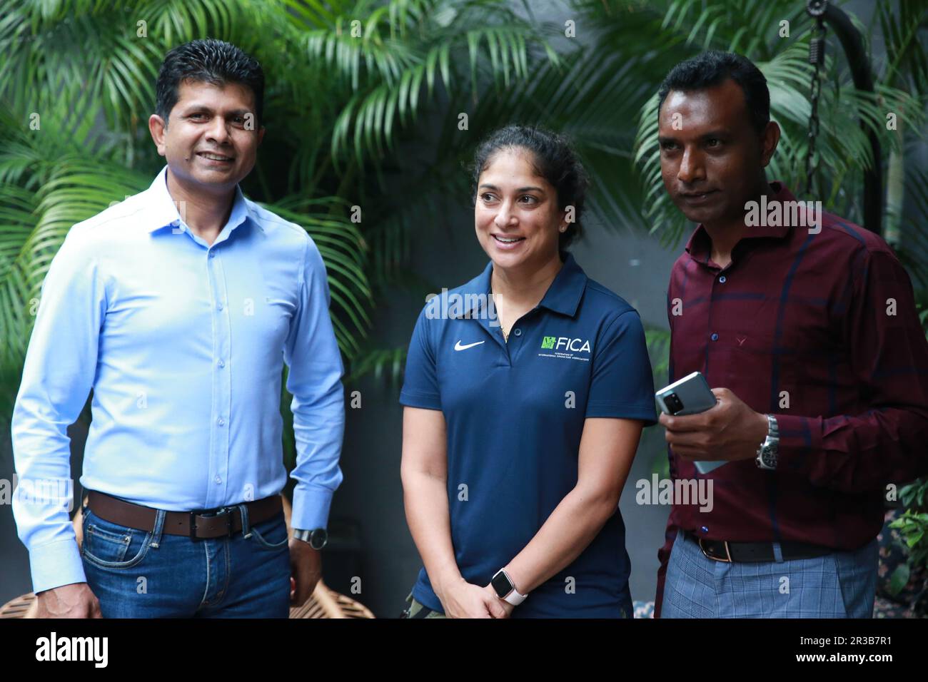CWAB member Manowar Hossain (L), Federation of International Cricketer ...