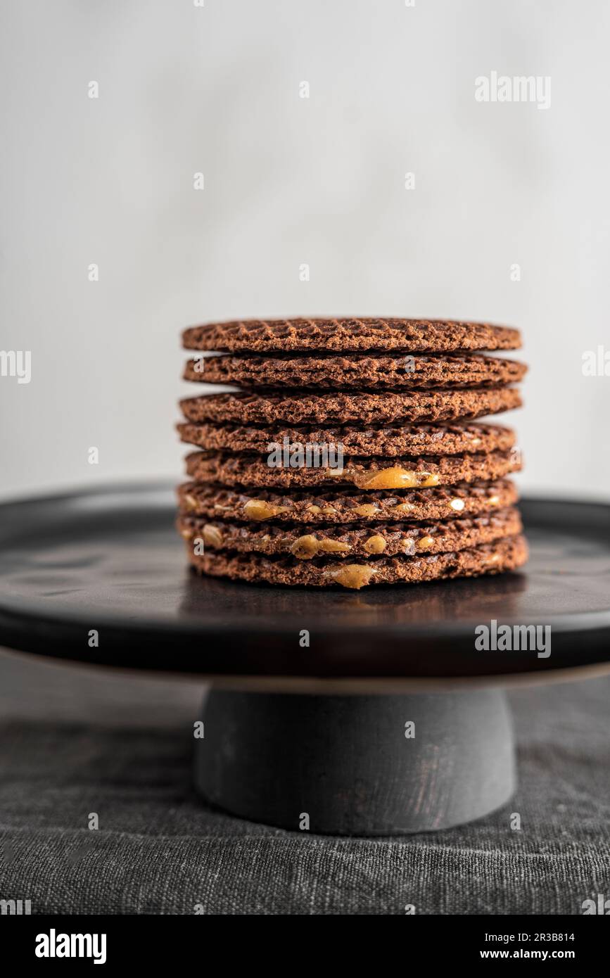 Stroopwafel - Dutch syrup waffles Stock Photo - Alamy