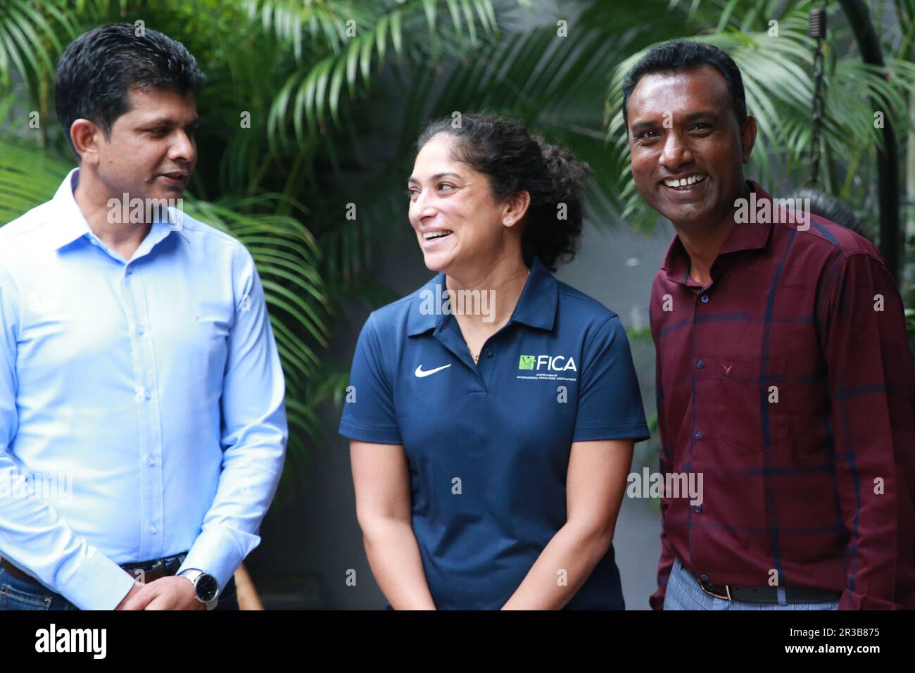 CWAB member Manowar Hossain (L), Federation of International Cricketer ...