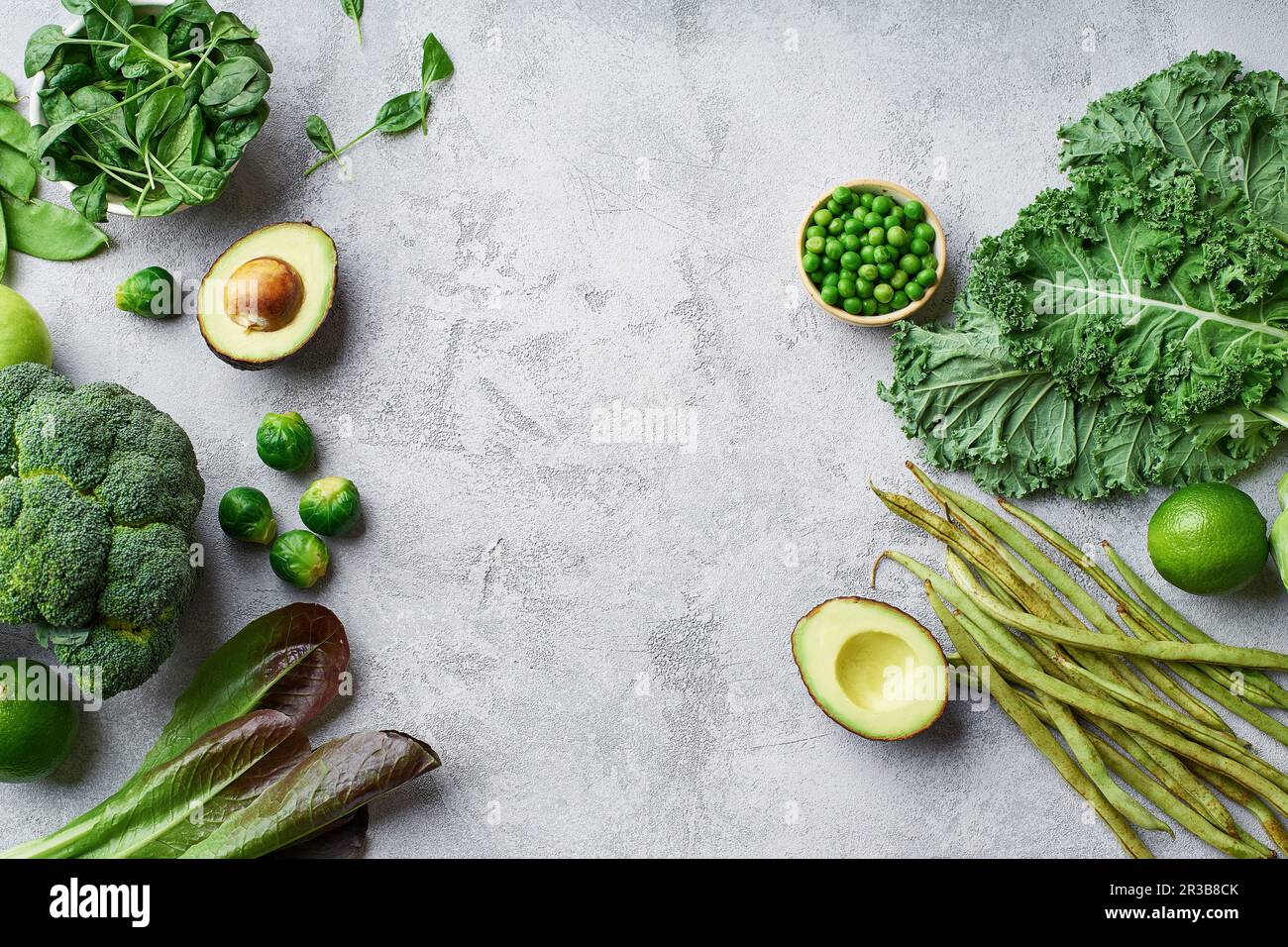 Healthy vegetarian food ingredients in green colours Stock Photo - Alamy