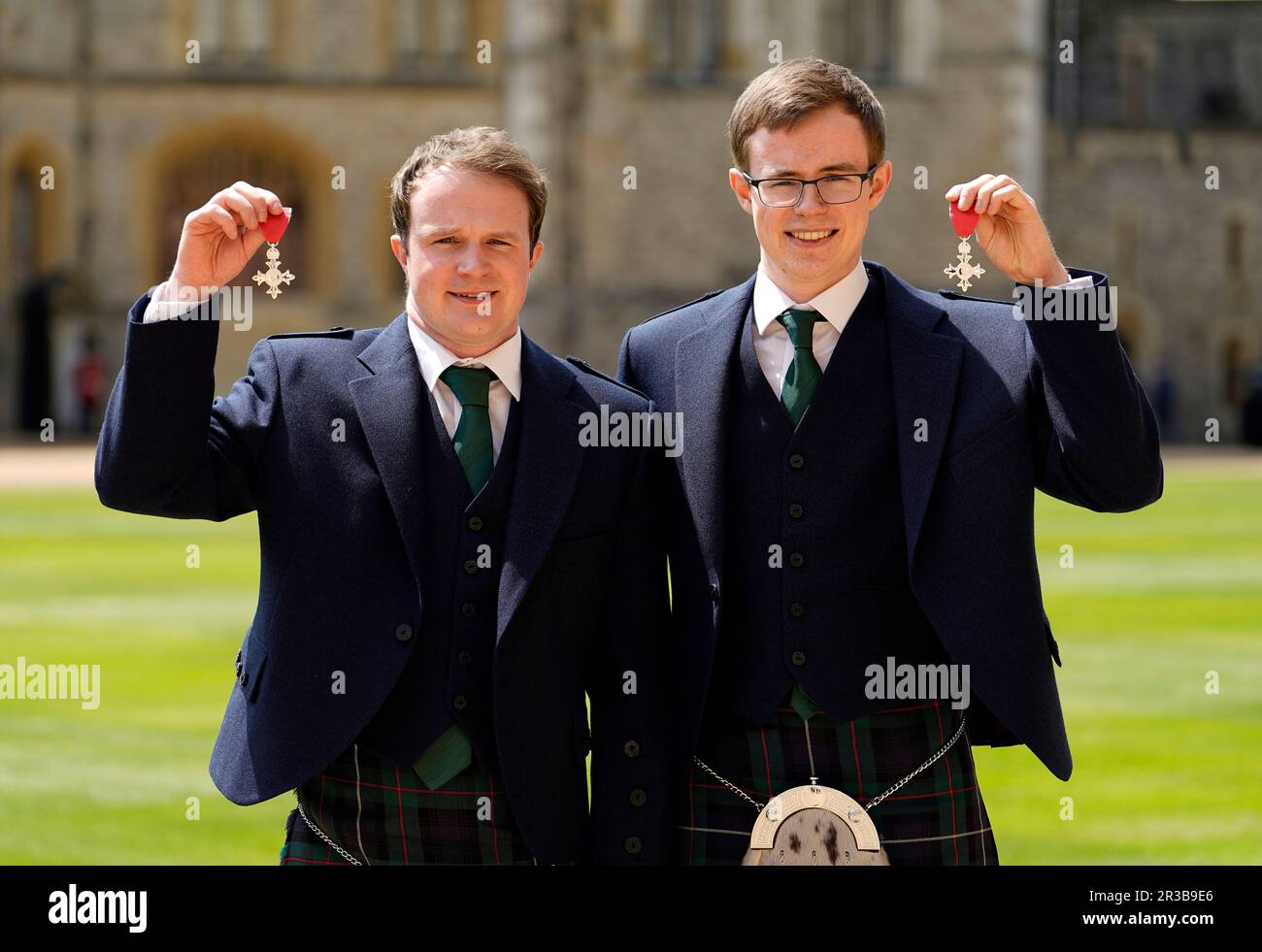 Para Alpine Skiers Andrew Simpson (left) and Neil Simpson after being ...