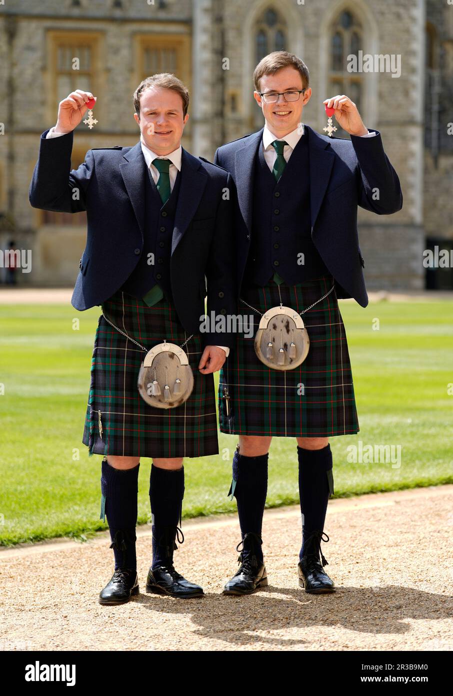 Para Alpine Skiers Andrew Simpson (left) and Neil Simpson after being ...