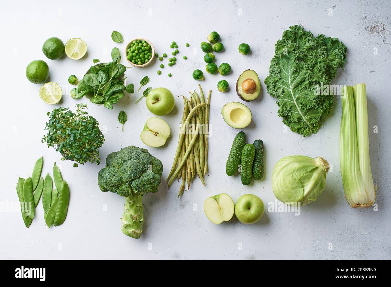 Green vegetables and fruits Stock Photo - Alamy