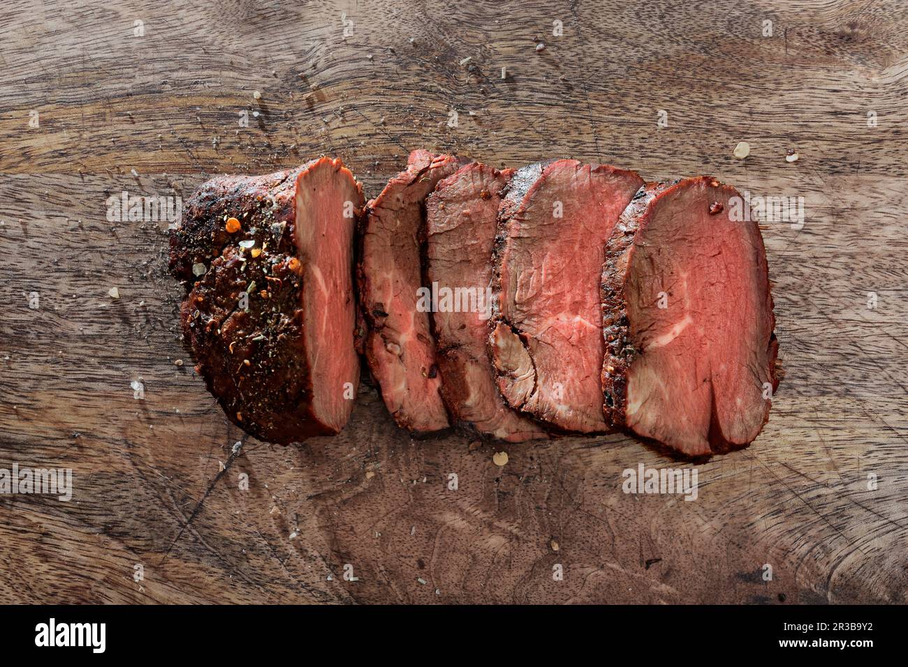 Smoked beef fillet, sliced Stock Photo - Alamy