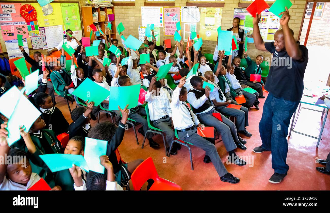 African Children and Teachers in Classroom Stock Photo - Alamy