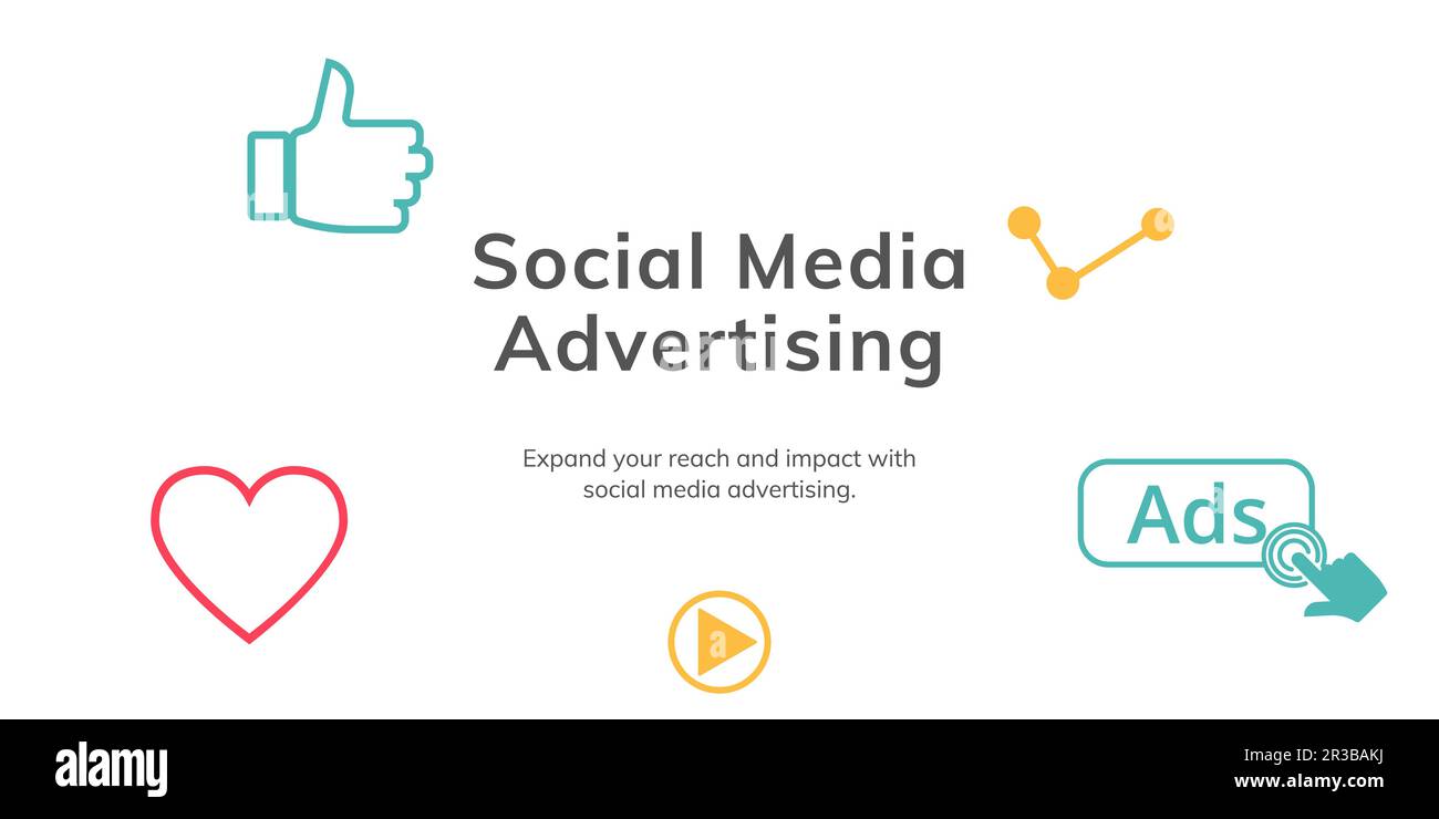 Social Media Advertising Banner on Light Background. Stylish SMM Banner ...