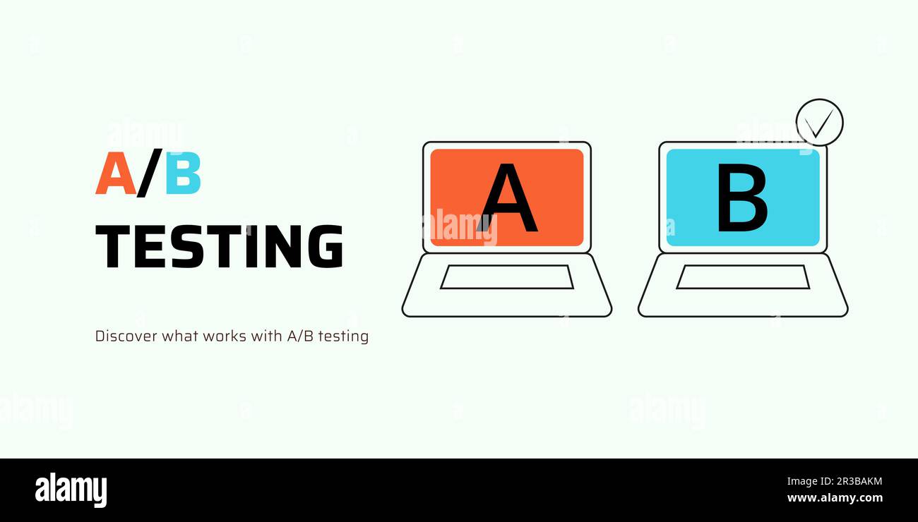 A-B Testing Banner on White Background. Stylish Experiment Banner with ...