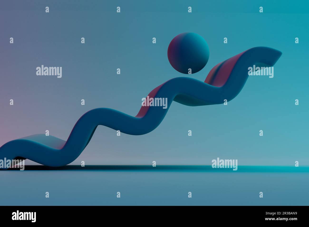 3D render of sphere bouncing down undulating surface Stock Photo - Alamy