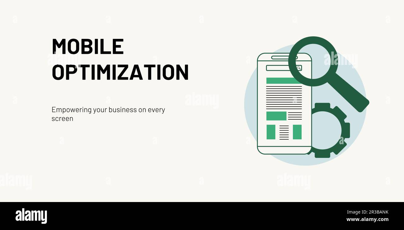 Mobile Optimization Banner on Light Background. Stylish Banner with ...