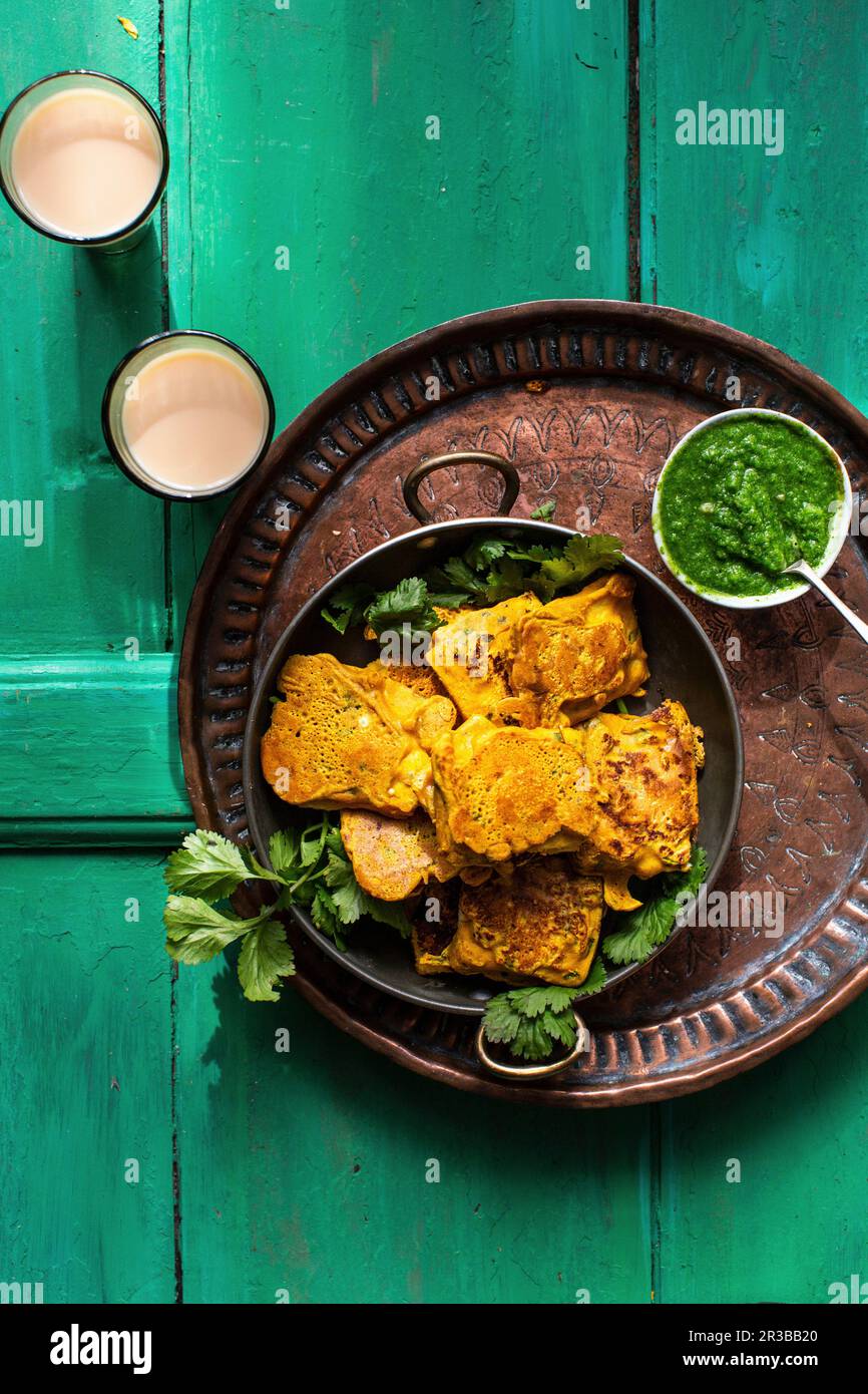 Bread in batter (Pakora, India Stock Photo - Alamy