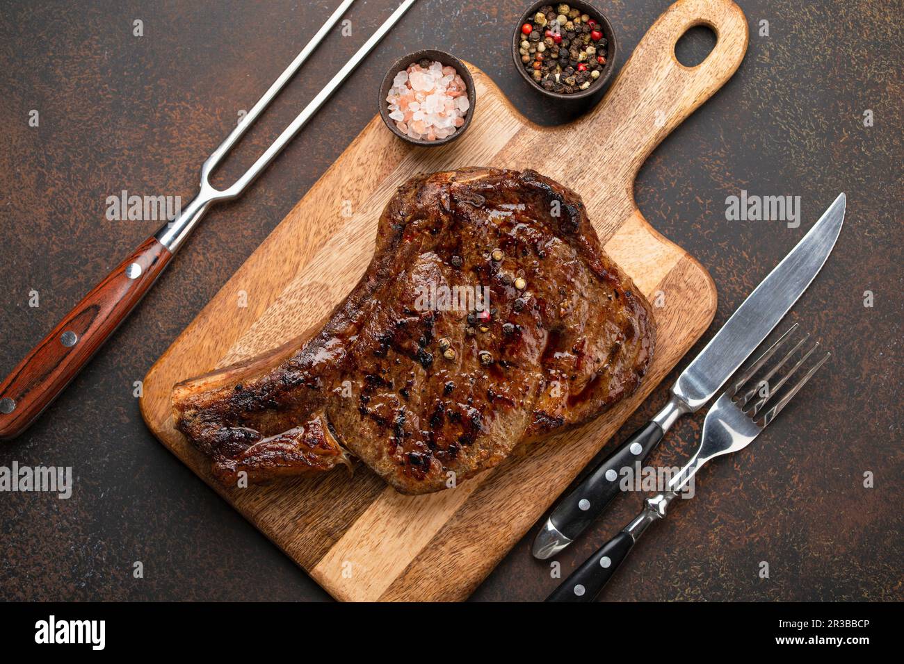 Grilled prime marbled meat Ribeye steak Stock Photo - Alamy