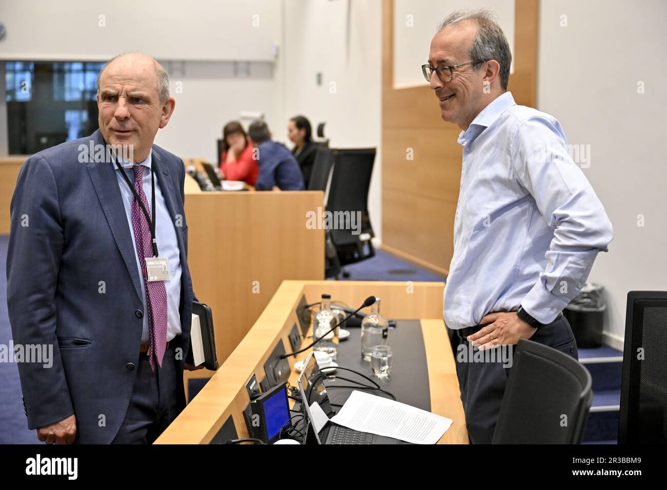 CD&V's Koen Geens and Erik Van Espen pictured during a session of the ...