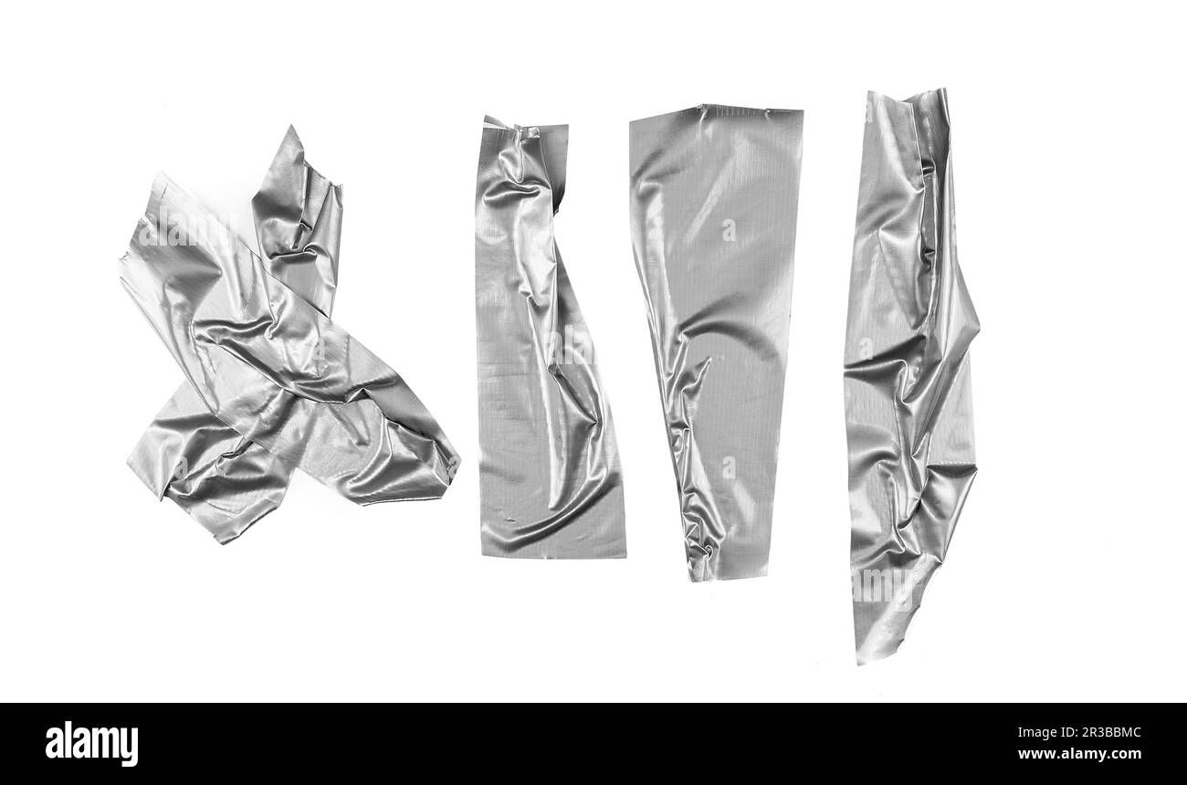 Silver tape selection isolated on white background Stock Photo - Alamy