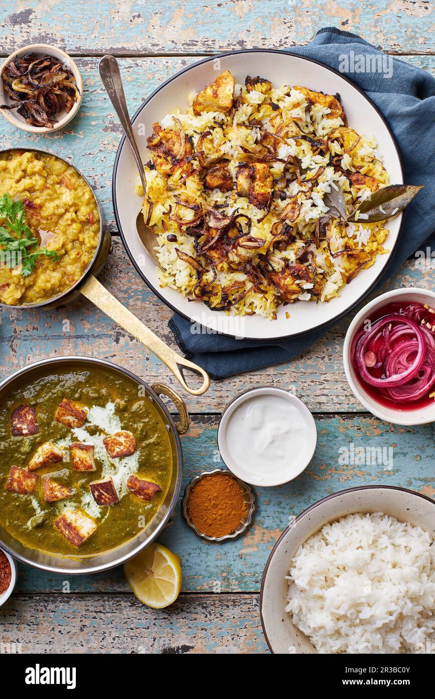 Indian cuisine dinner Stock Photo - Alamy