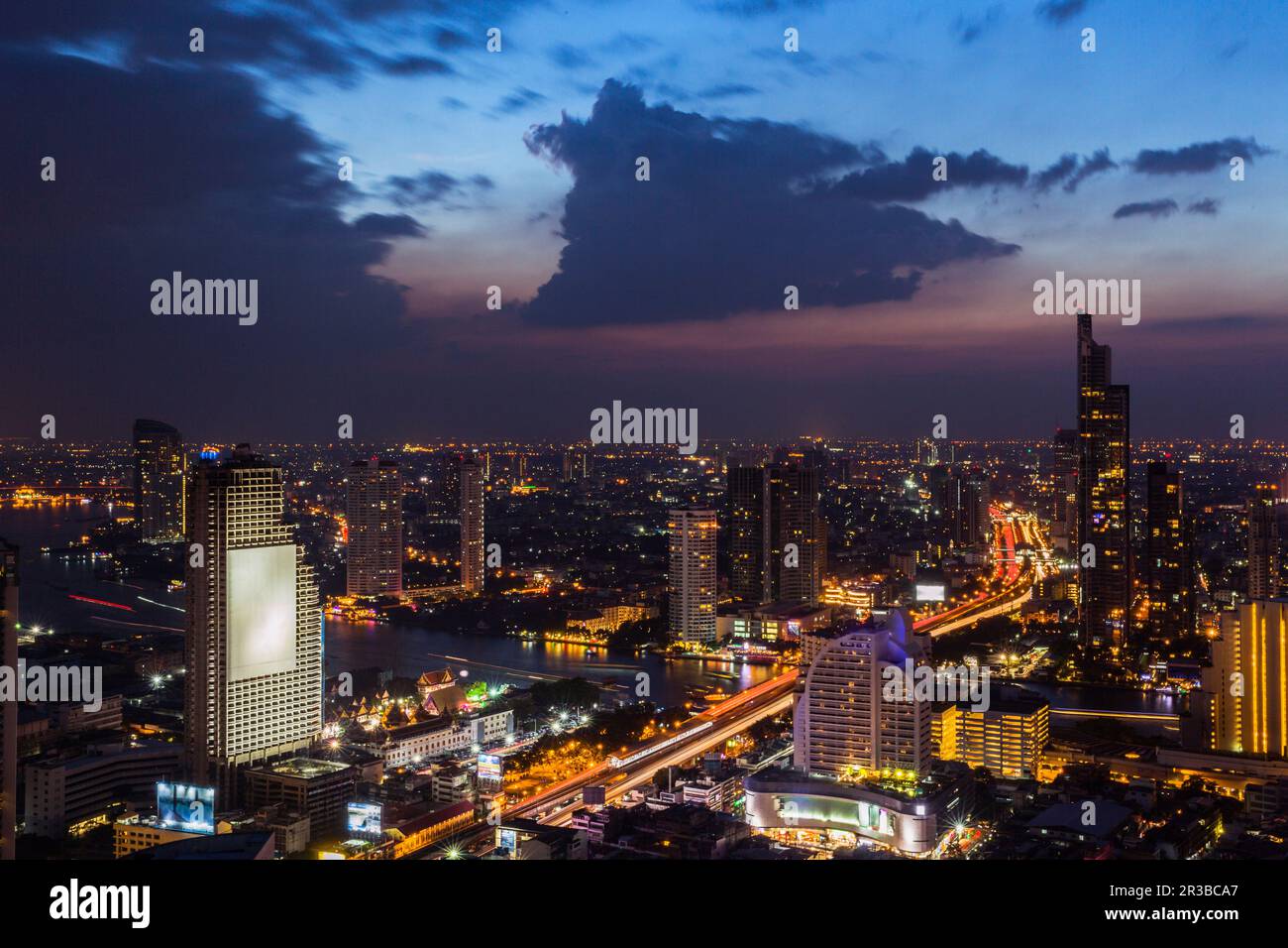 Thailand, Bangkok, Clouds over city downtown at dusk Stock Photo - Alamy