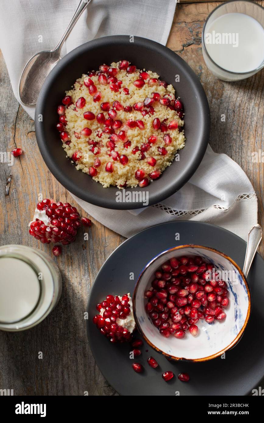 Masfuf (sweet couscous with pomegranate seeds, Tunisia Stock Photo - Alamy