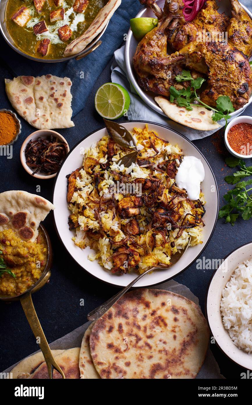 Indian cuisine dinner Stock Photo - Alamy