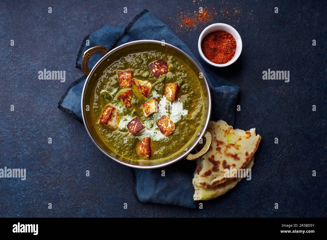 Indian vegetarian palak paneer starter Stock Photo - Alamy