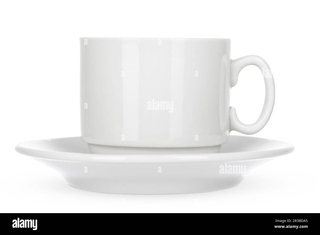 Empty white mug isolate on white background Stock Photo - Alamy