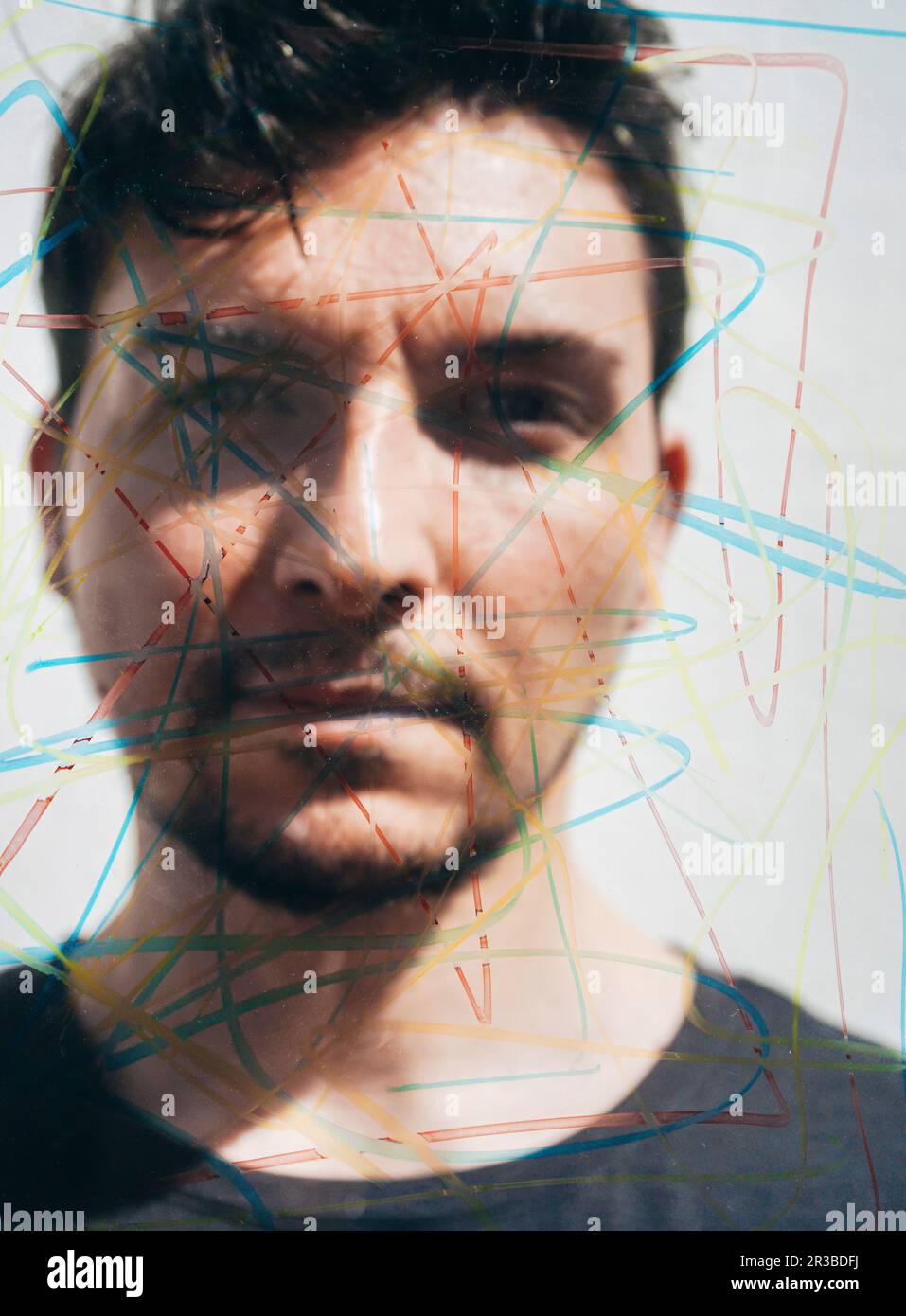 Man behind glass hi-res stock photography and images - Alamy