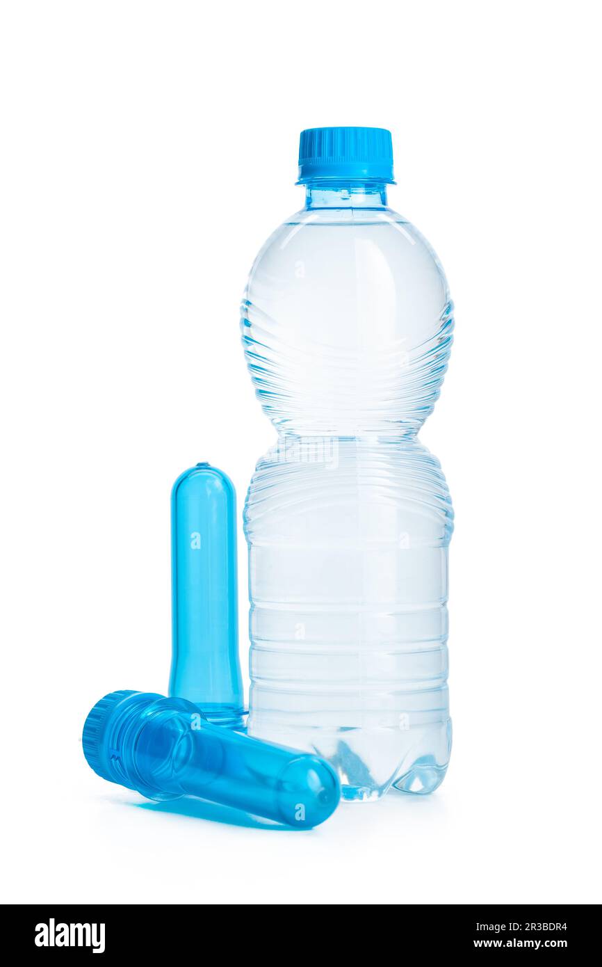 Plastic bottle and PET preform isolated on white background Stock Photo ...