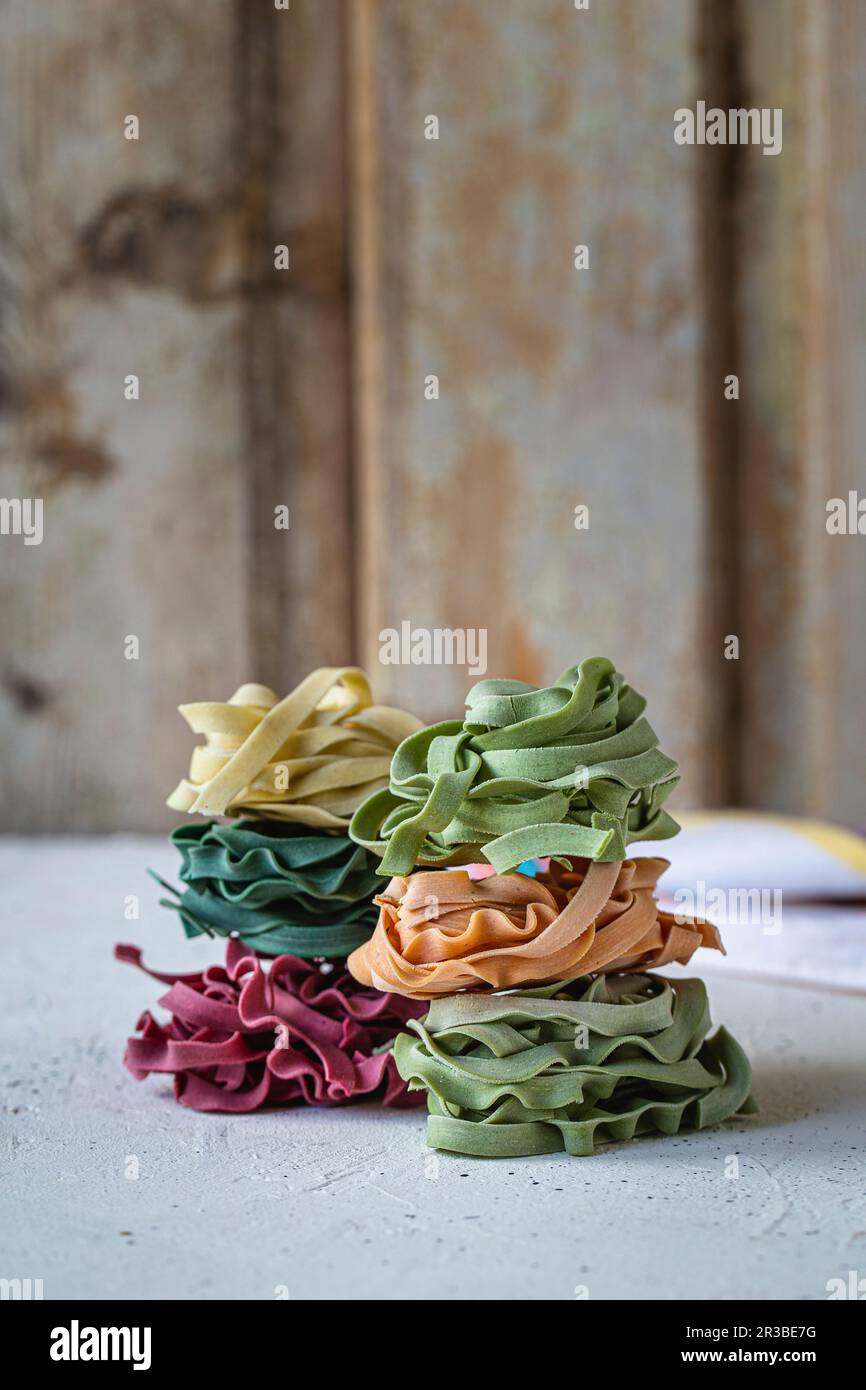 Naturally coloured pasta Stock Photo - Alamy