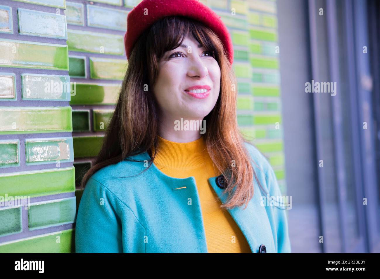 Woman in red beret hi-res stock photography and images - Alamy