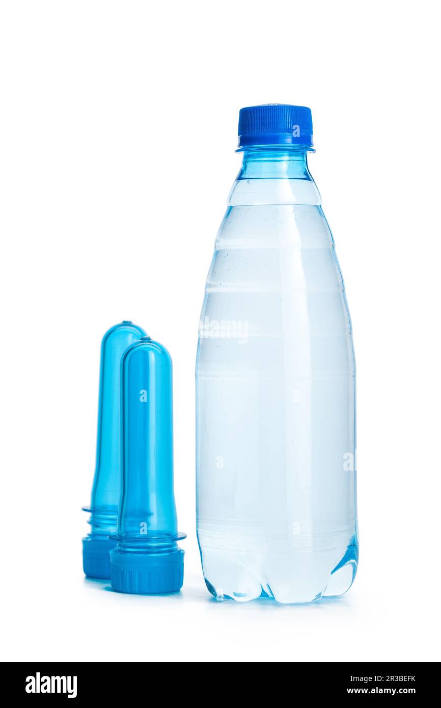Plastic bottle and PET preform isolated on white background Stock Photo ...