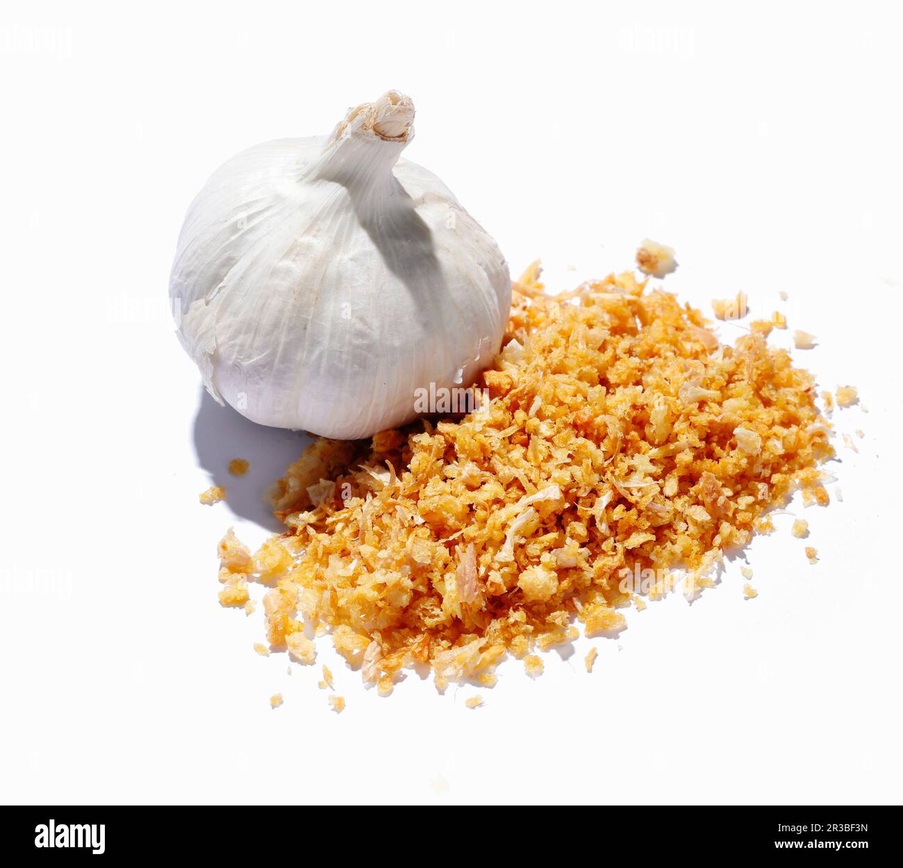 A garlic bulb and fried garlic Stock Photo - Alamy