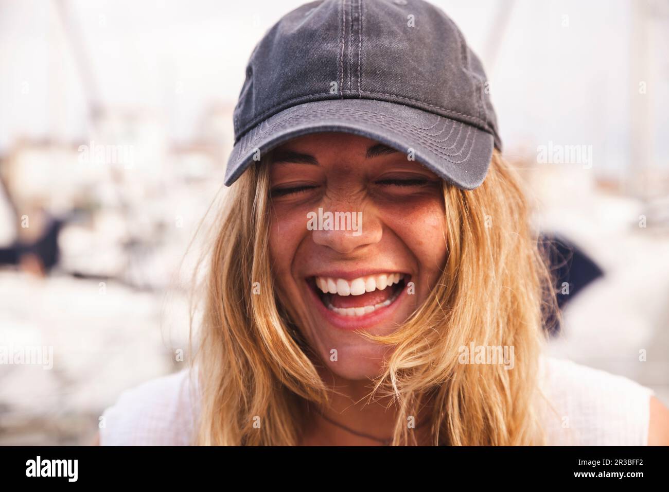 Happy laughing young woman hi-res stock photography and images - Alamy
