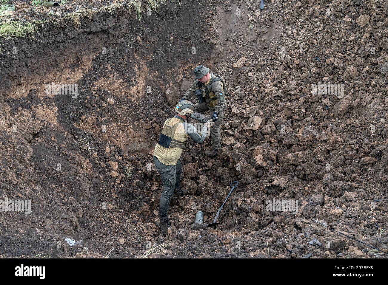Kherson, Ukraine. 22nd May, 2023. Members of National Guards of Ukraine ...
