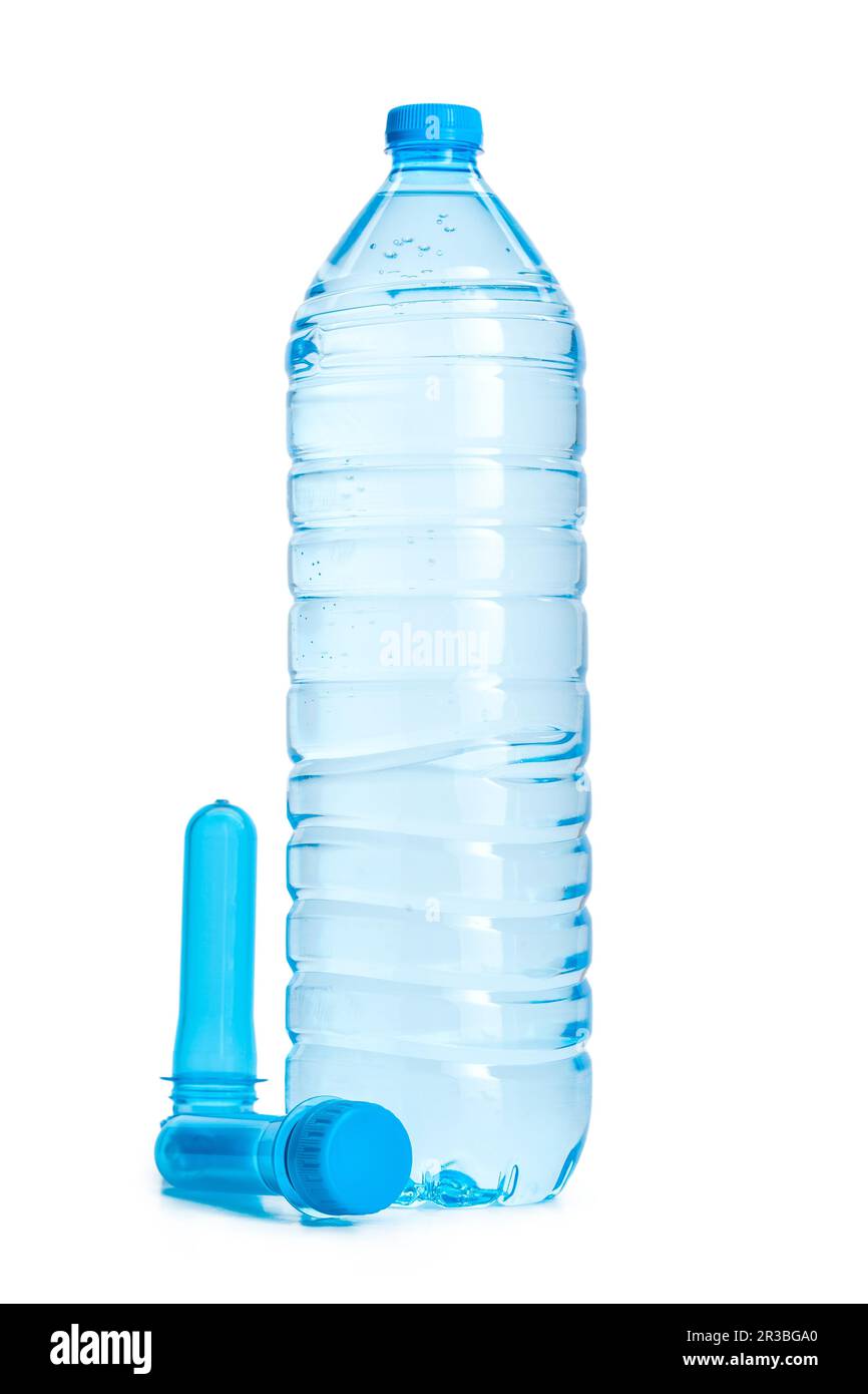 Plastic bottle and PET preform isolated on white background Stock Photo ...