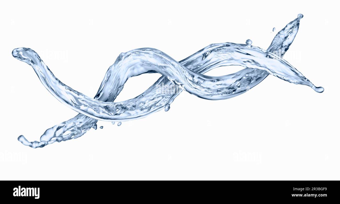 Helix-shaped water splash against a white background Stock Photo - Alamy
