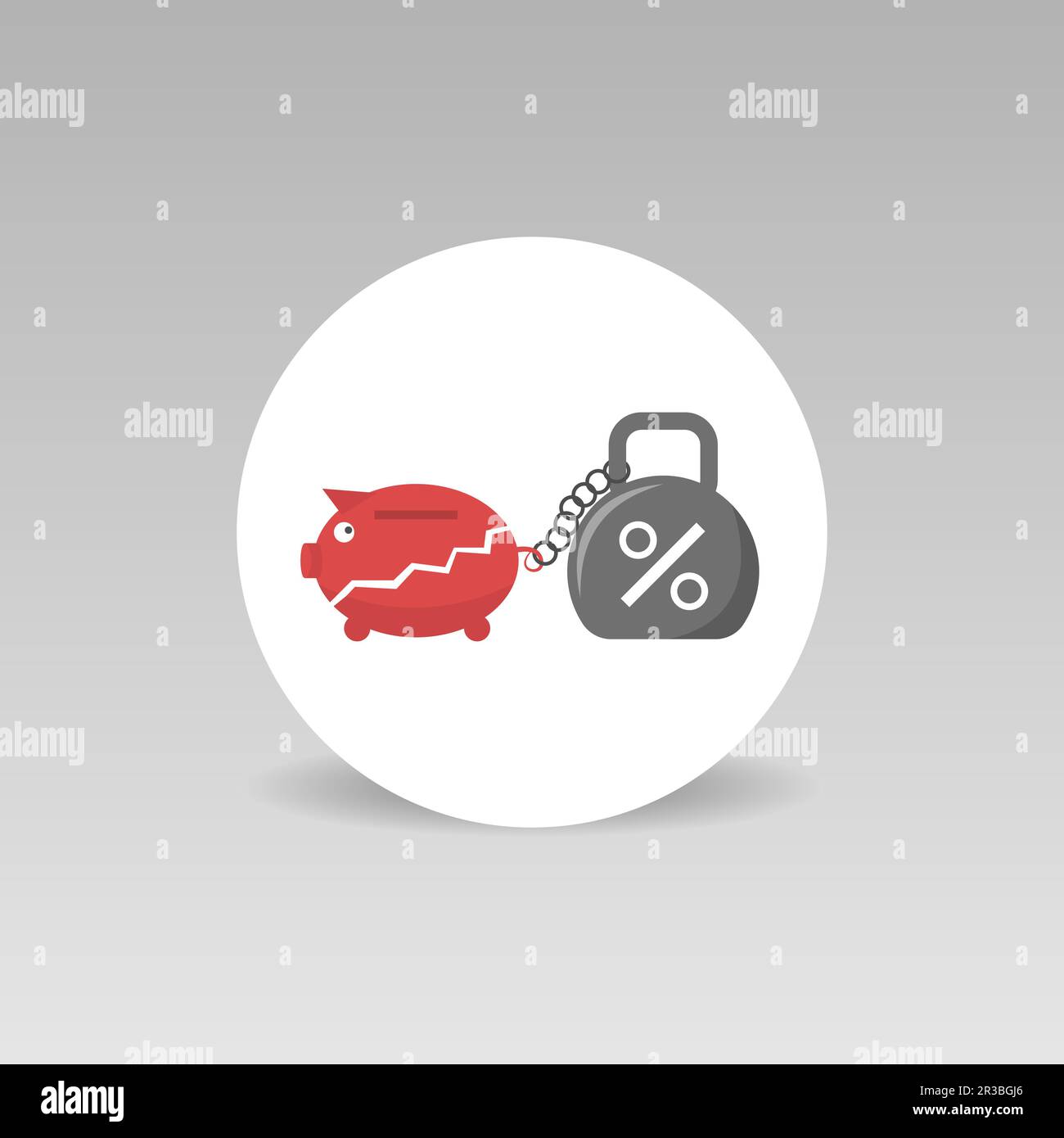 Debt round vector icon financial problem concept Stock Vector Image ...