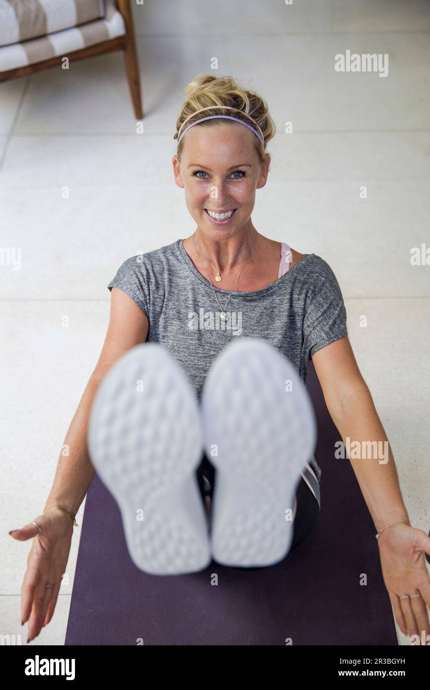 Woman and legs up hi-res stock photography and images - Alamy