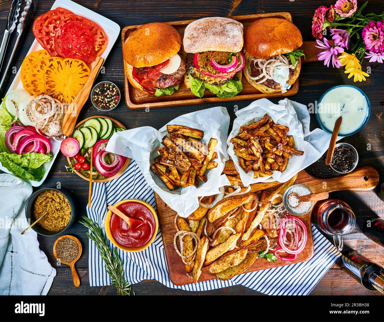 Table shot from above dinner party hi-res stock photography and images ...