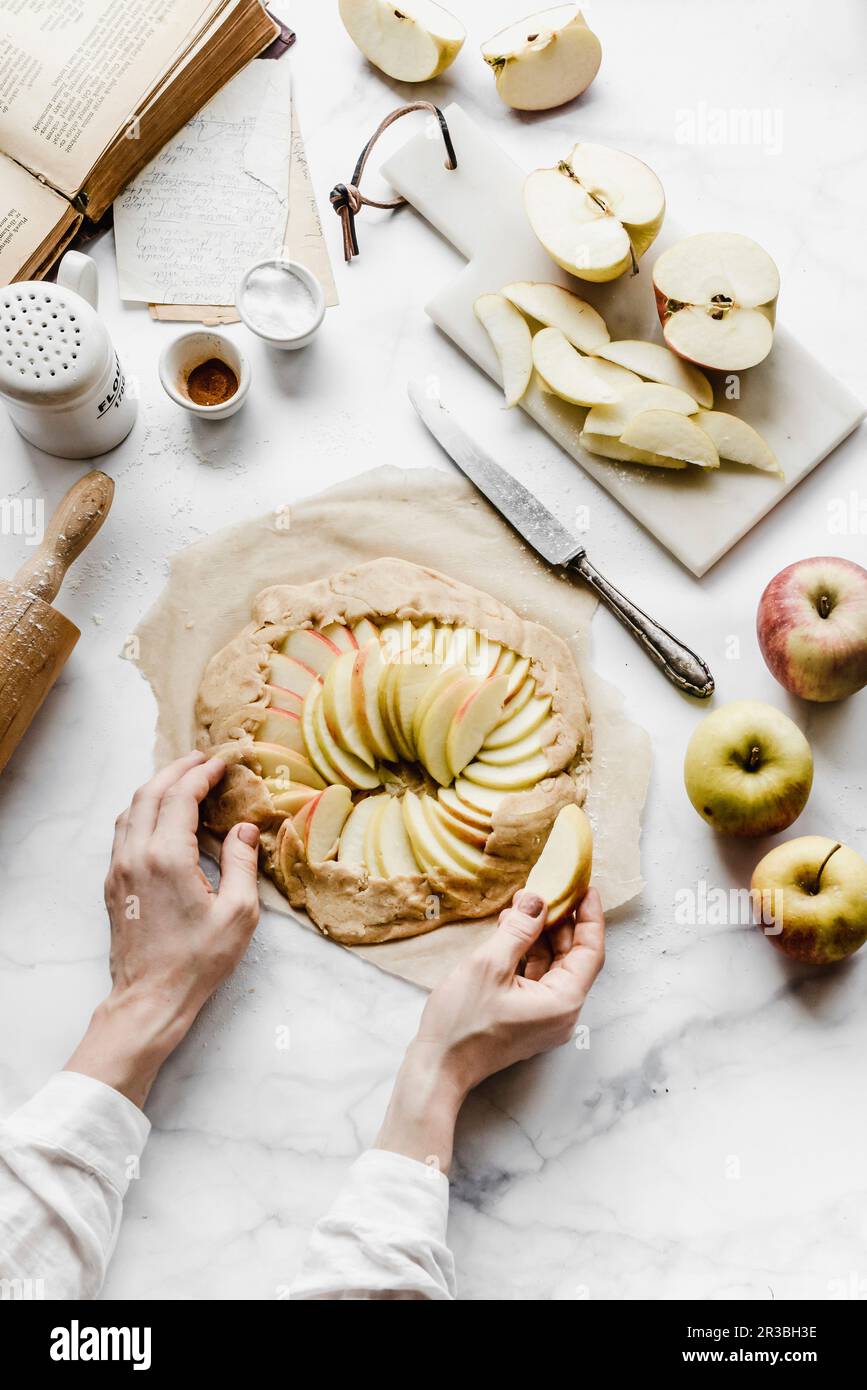 Galette rustic tart with apples Stock Photo - Alamy
