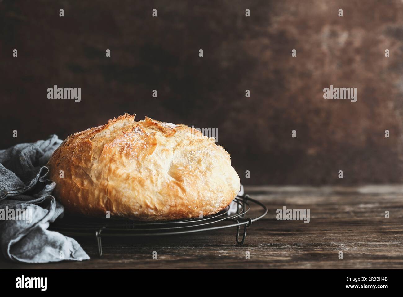Homemade round Artisan bread Stock Photo - Alamy