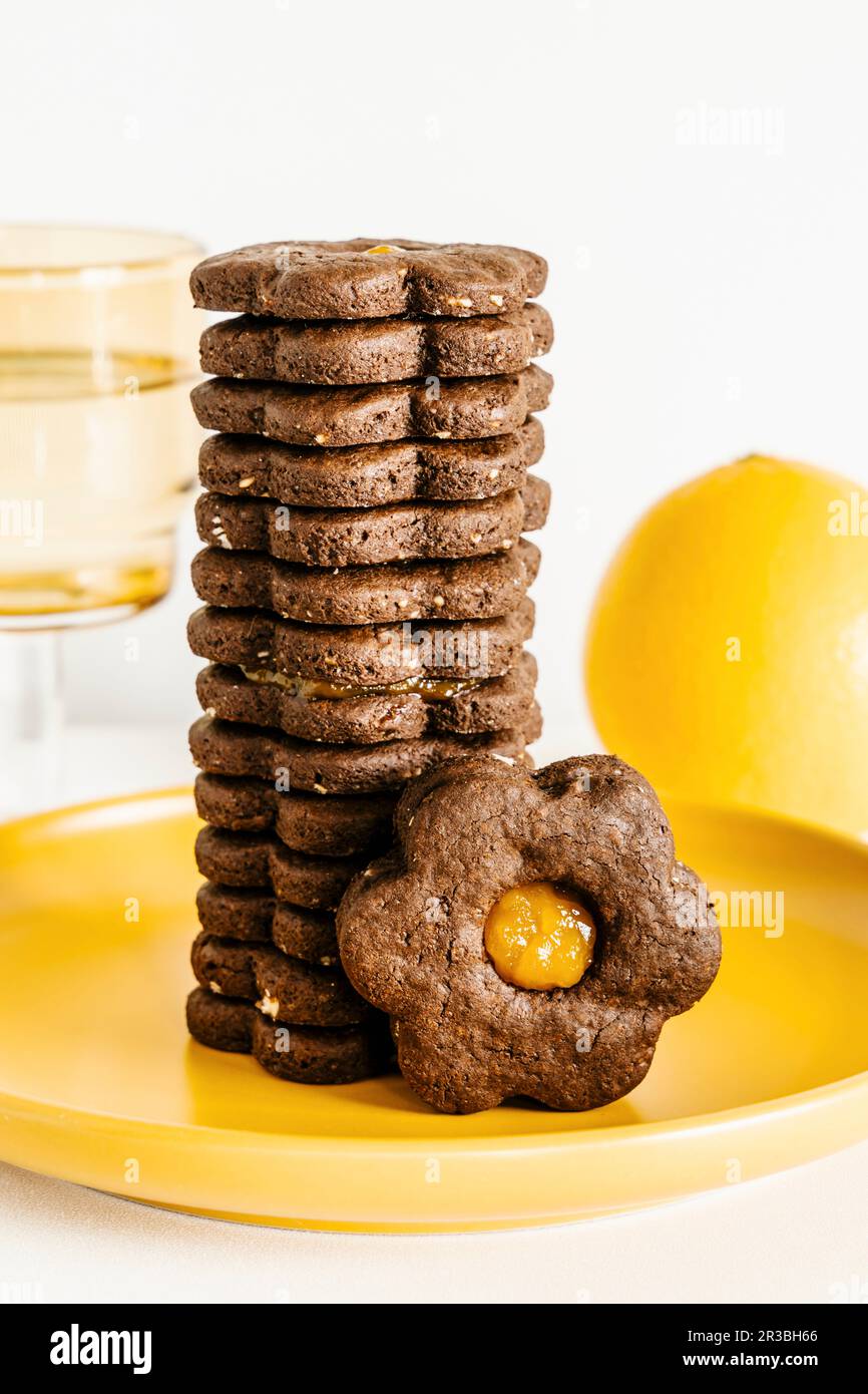 Cookies dark chocolate orange marmalade hi-res stock photography and ...