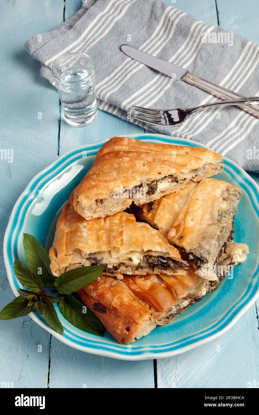 Spanakopita - Greek spinach pie Stock Photo - Alamy