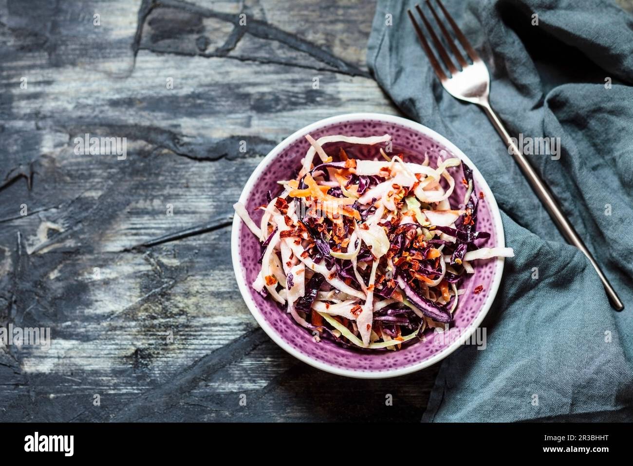 Cole Slaw with red cabbage and white cabbage Stock Photo - Alamy