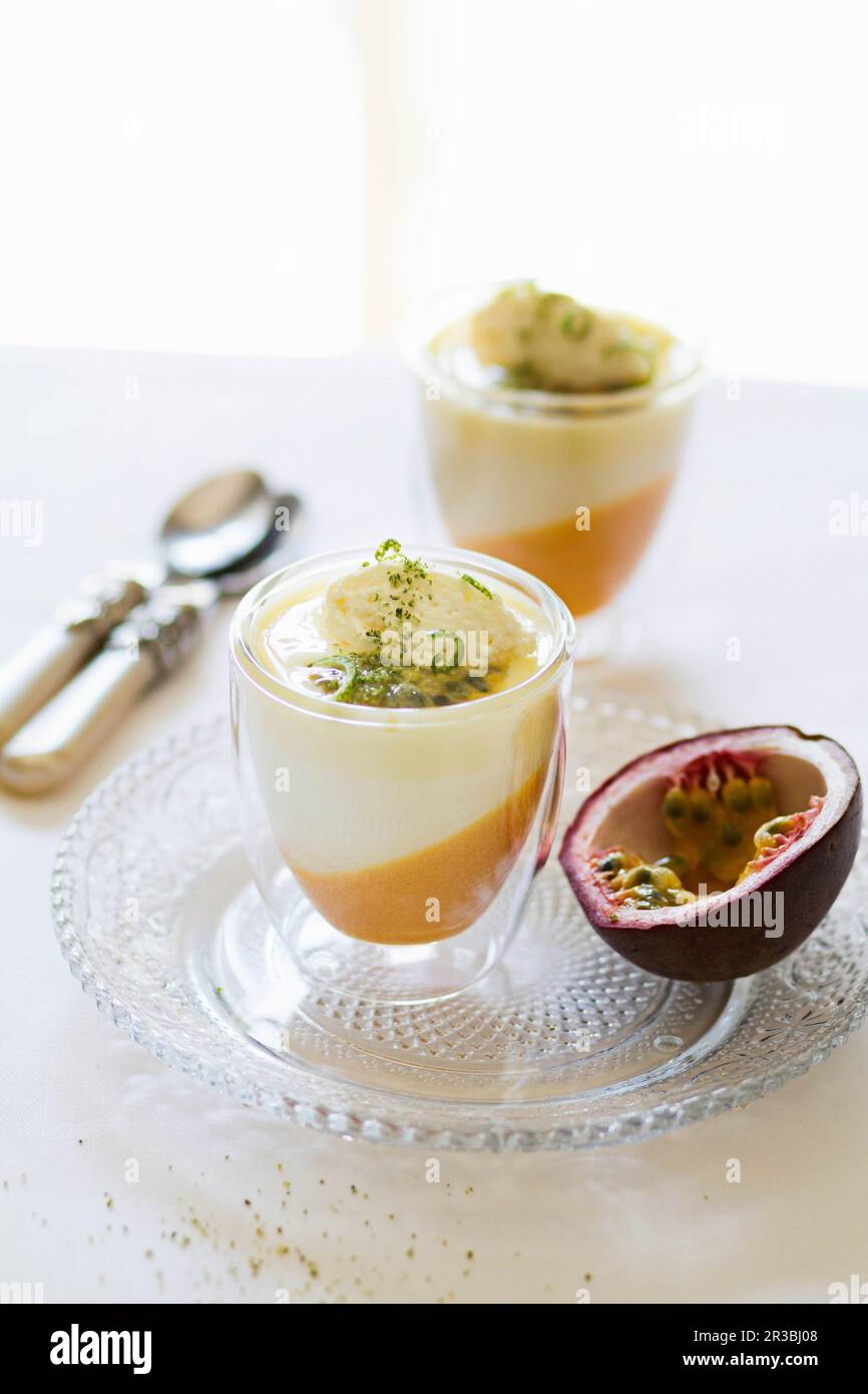 Passion fruit dessert Stock Photo - Alamy