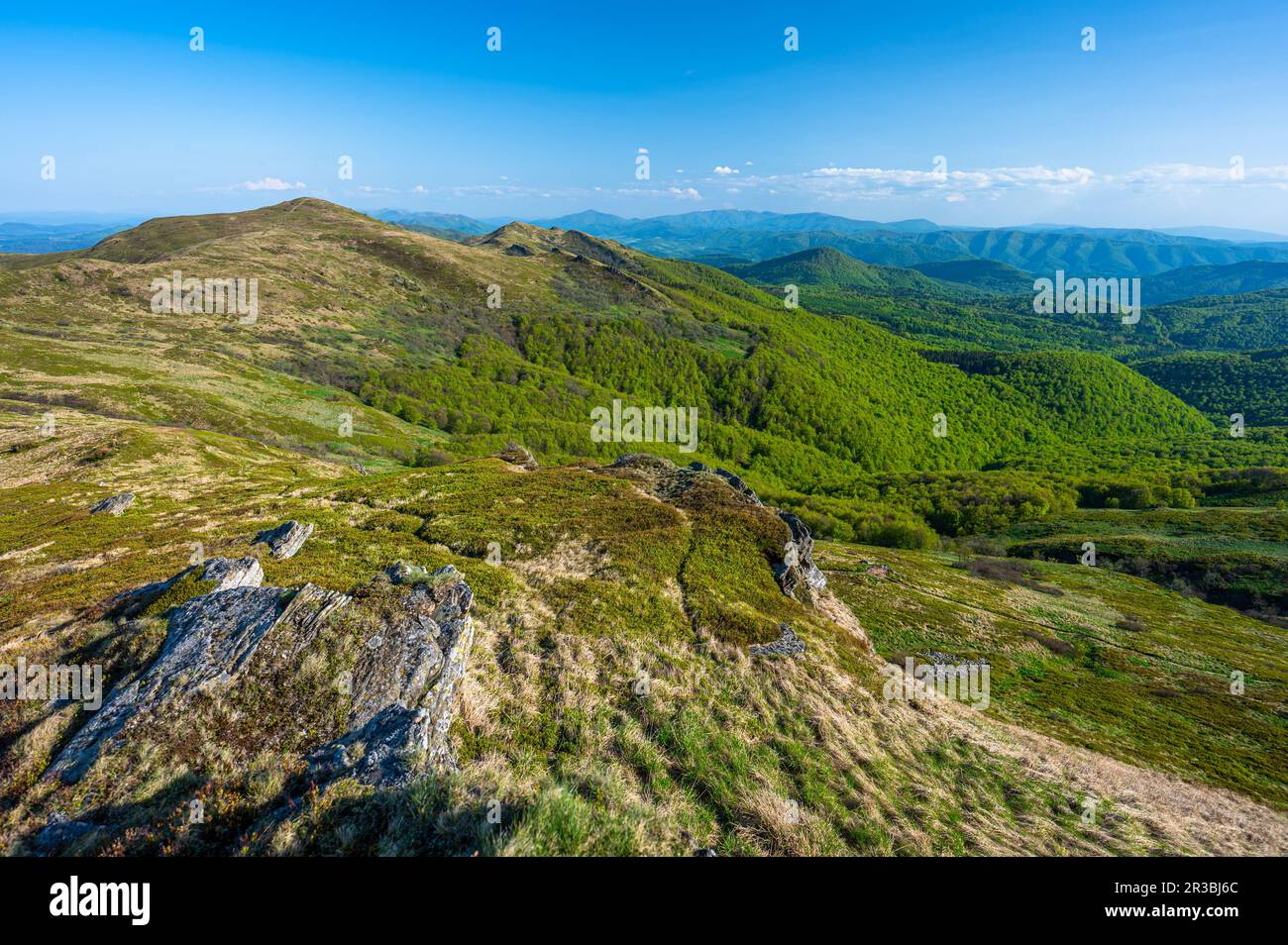Spring landscape of the Bieszczady Mountains. A view of the Mount ...