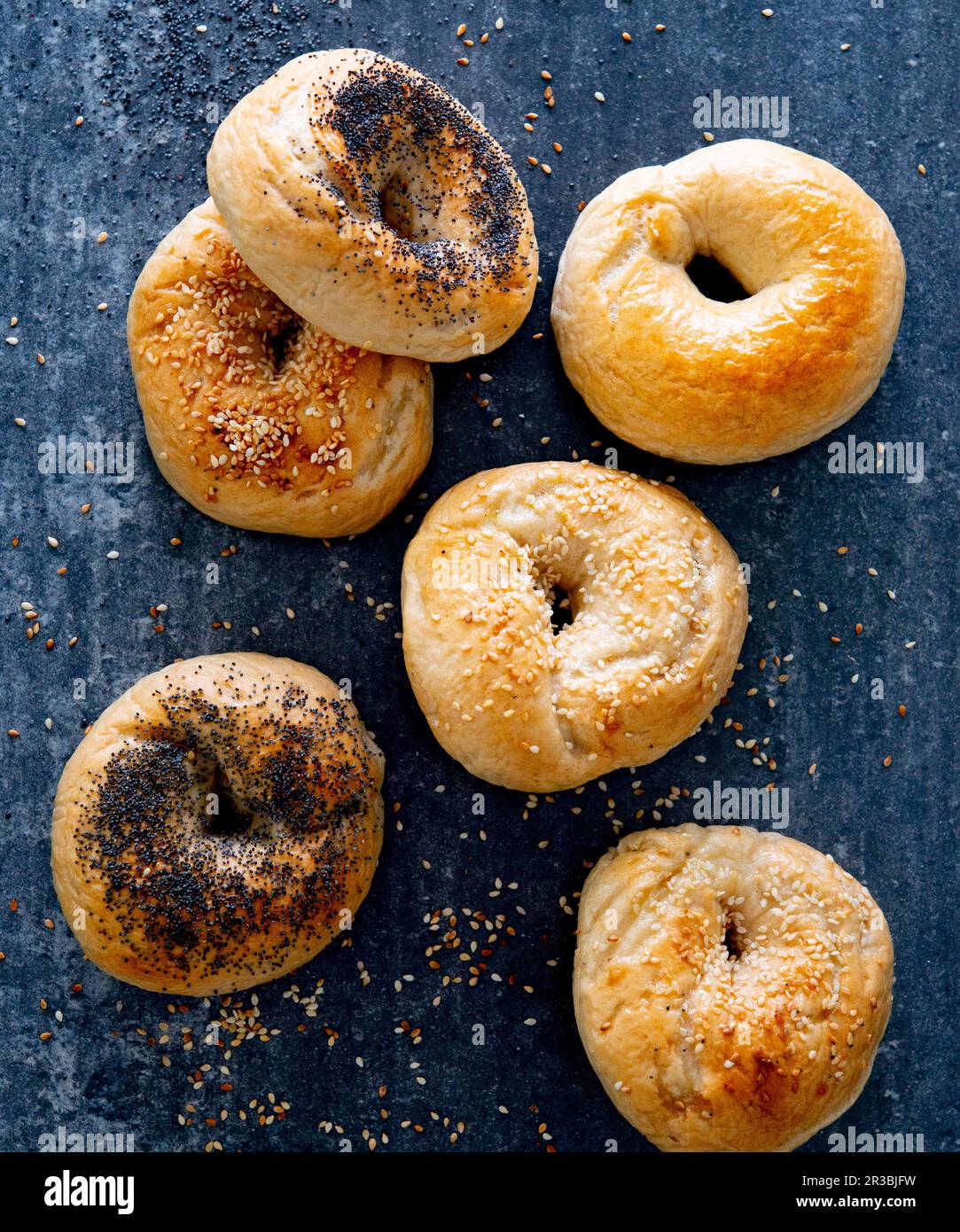 Bagels with various toppings Stock Photo - Alamy