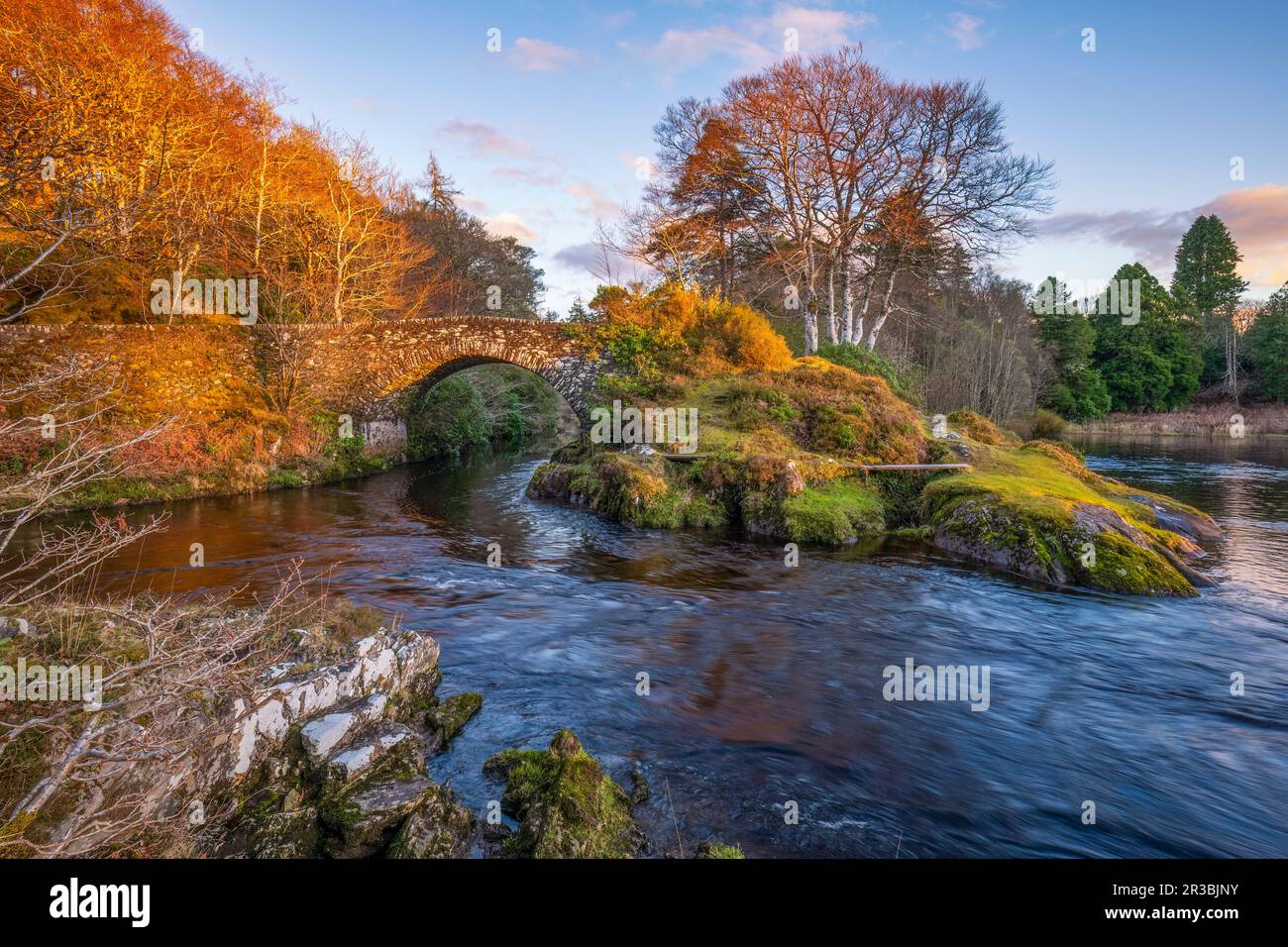 UK, Scotland, Acharacle, River Shiel Old Bridge at dusk Stock Photo - Alamy