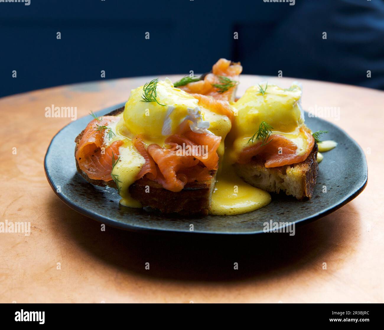 Smoked salmon toast Stock Photo - Alamy